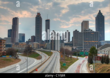The downtown Atlanta skyline from above the Jackson Street Bridge Stock ...