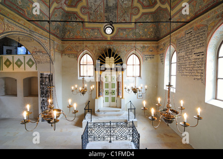 Interior of a historical synagogue inside the ancient residence of a ...
