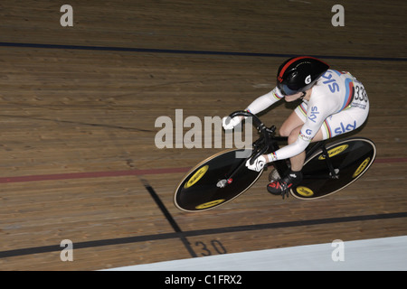 British female track athlete Olympian Alexandra Bell running in 1500m ...