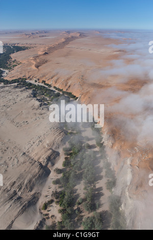 Aerial view of the Kuseb river Namib desert, Naukluft National Park ...