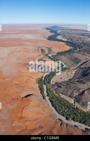Aerial view of the Kuseb river Namib desert, Naukluft National Park ...