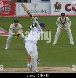 Stuart Broad of England batting during the third day of the Second Nat ...