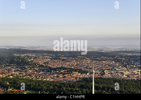 Stuttgart city, view from helicopter, Stuttgart Zentrum, Germany ...
