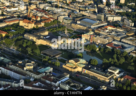 Stuttgart city, view from helicopter, Stuttgart Zentrum, Germany ...