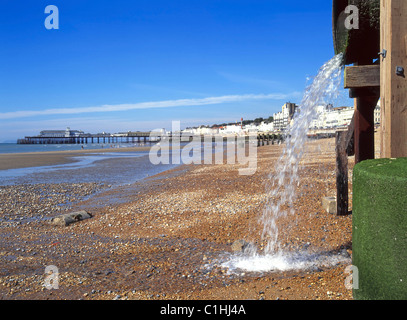 Outfall pipe discharging onto Hastings beach Stock Photo - Alamy
