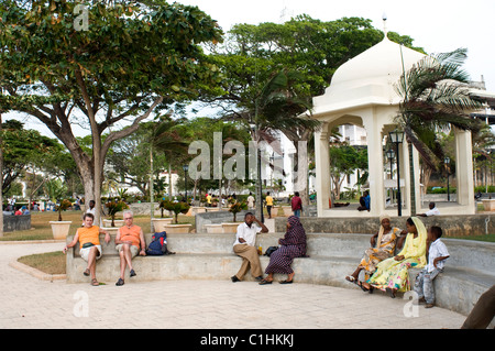 Tanzania Zanzibar Stone Town Forodhani Gardens is a popular eating spot ...