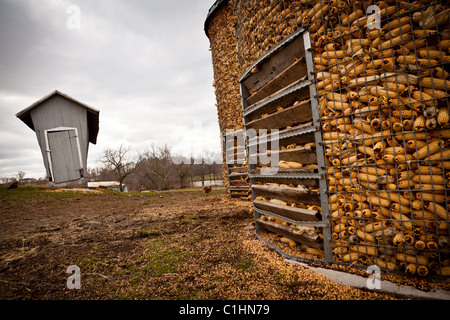Amish corn storage bins on a farm near East Earl, PA Stock Photo - Alamy