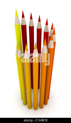 Crayons standing in a Circle Stock Photo - Alamy