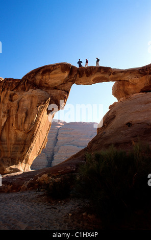 Wadi Rum Desert, Jordan, Um Frouth stone bridge Stock Photo - Alamy