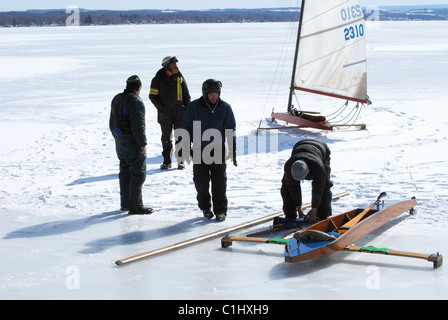 A rudder on an ice boat Stock Photo - Alamy