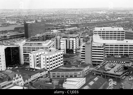 Central business district Swindon late 1980s Wiltshire England looking ...