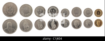 Swiss Franc coins Stock Photo - Alamy