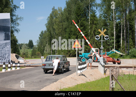 Railway Crossing, Estonian Road Museum, Saverna, Põlva County, Estonia ...