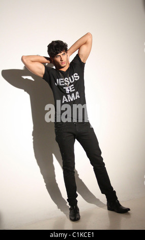 Brazilian model Jesus Luz during a photoshoot for the Ona Saez Autumn ...