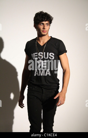 Brazilian model Jesus Luz during a photoshoot for the Ona Saez Autumn ...