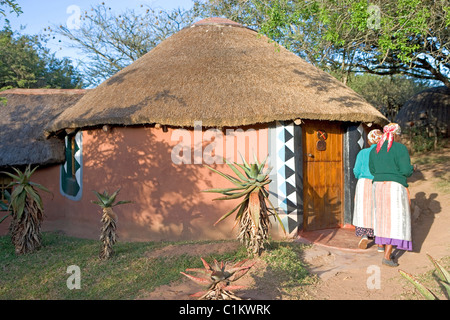 South Africa Simunye Zulu Woman Cooking Stock Photo - Alamy