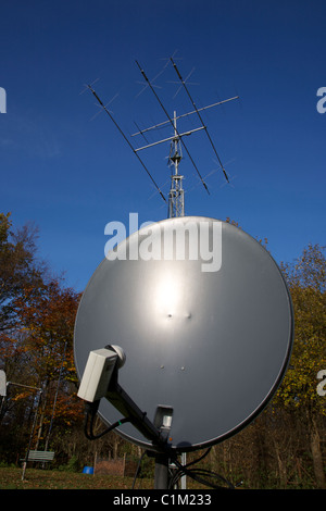 A satellite transponder dish antenna Stock Photo - Alamy