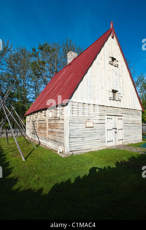 The old Pierre Chauvin Trading Post, Tadoussac, Quebec, Canada Stock ...
