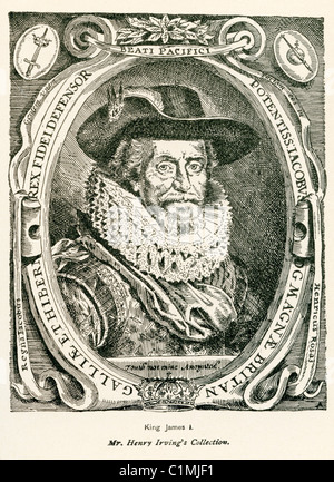 King James I portrait illustration Stock Photo - Alamy