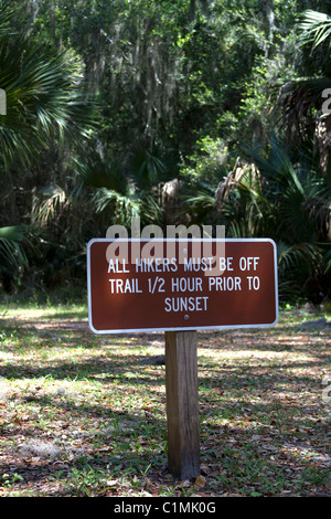 Warning and advisory signs in a Florida state park Stock Photo - Alamy