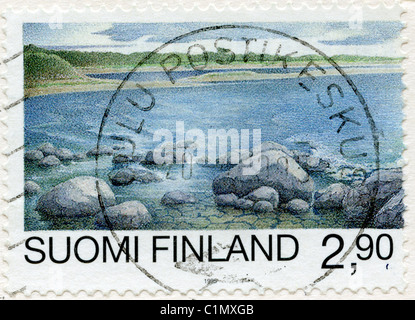 Finnish landscape, postage stamp, Finland Stock Photo - Alamy