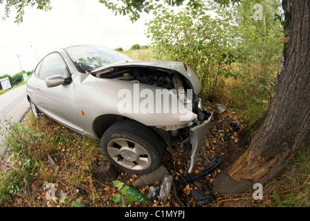 Car Accident against a Tree, Italy Stock Photo - Alamy
