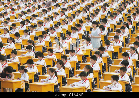 World's largest classroom A sea of school pupils take part in a writing ...