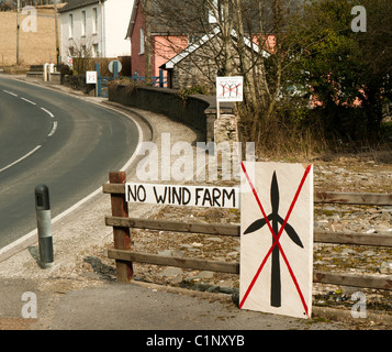 Anti wind farm sign No Giant Wind Turbines Here near Blackcraig Hill ...