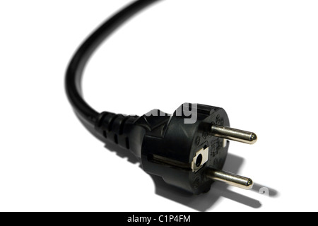 European type power plug isolated on white background Stock Photo - Alamy