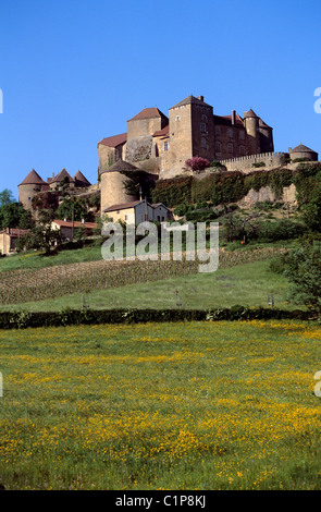 Chateau de Berze-le-Chatel castle, Saone-et-Loire departement, Burgundy ...