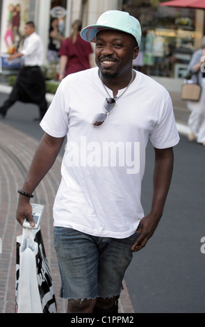 Derrick Hamilton out shopping with his son in Hollywood Los Angeles ...