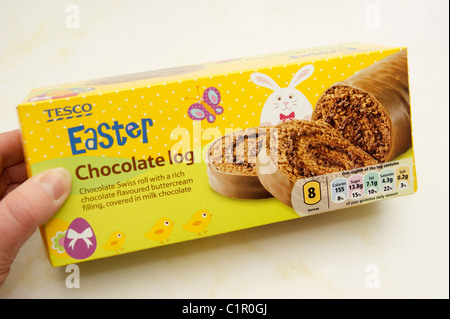 Tesco chocolate Easter log Stock Photo - Alamy
