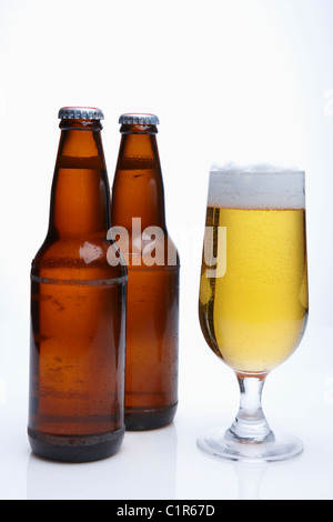 draft beers and bottled beers Stock Photo - Alamy