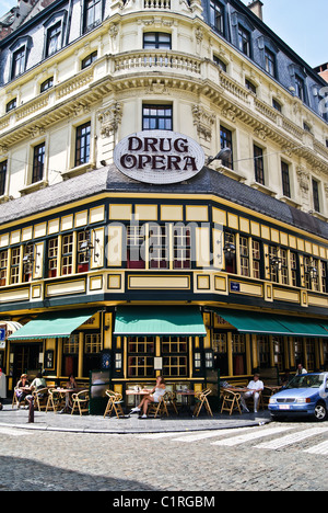 Drug Opera restaurant building in Gretry street, Grand Place , in the ...