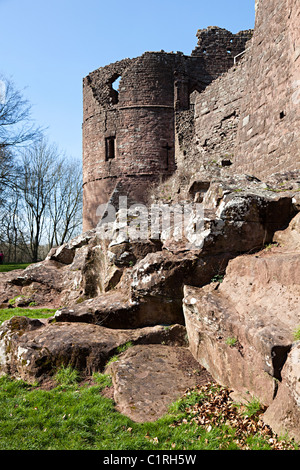 The walls of Goodrich castle Herefordshire England Stock Photo - Alamy