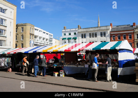 Stalls on Cambridge Market, Cambridgeshire, England, UK Stock Photo - Alamy