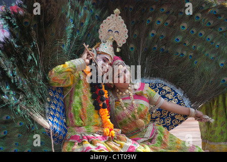 MAYUR [ Peacock] folk dance of Mathura, U.P. , INDIA Stock Photo - Alamy