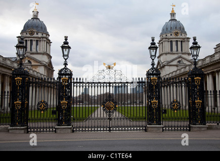 A detail of the Greenwich University gate (Old Royal Naval College ...