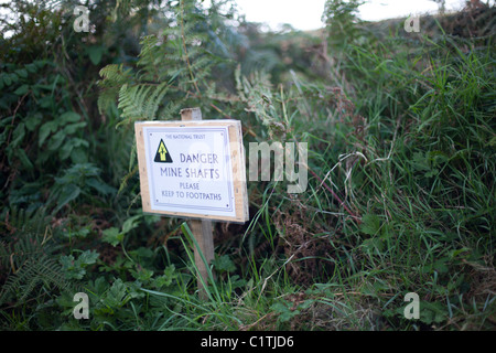 Danger sign outside mine Stock Photo - Alamy