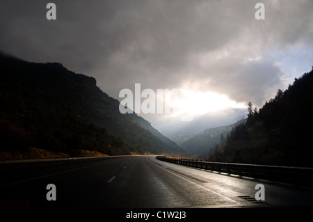 Highway after rain, Route 66, New Mexico, USA Stock Photo - Alamy