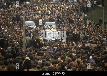Bobby Sands funeral May 7th 1981. The Troubles 1980s UK. His wife ...