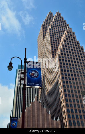 Final Four banner decorates downtown Houston. Texas, USA Stock Photo ...