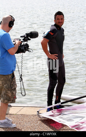 Peter Andre enjoys a windsurfing session Brighton, England - 25.08.09 ...
