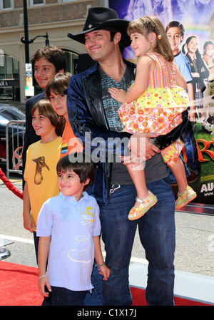 Robert Rodriguez with his family World Premiere Of Warner Bros' 'Shorts ...