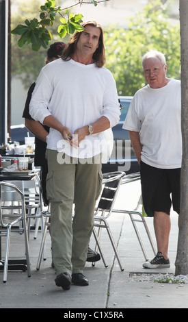 Italian fashion model Fabio Lanzoni has lunch with friends at La ...