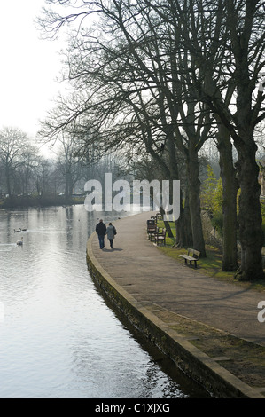 Riverside Walk, River Wye, Bakewell, Derbyshire Stock Photo - Alamy