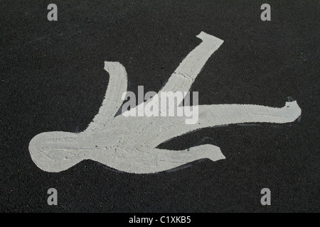Sign's on tarmac pavement for Pedestrian's only Stock Photo - Alamy