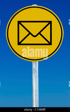 Envelope and road sign Stock Photo - Alamy
