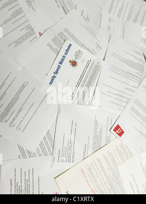 Scattered Paper Reports And Documents Stock Photo - Alamy