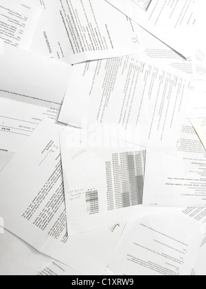 Scattered Paper Reports And Documents Stock Photo - Alamy
